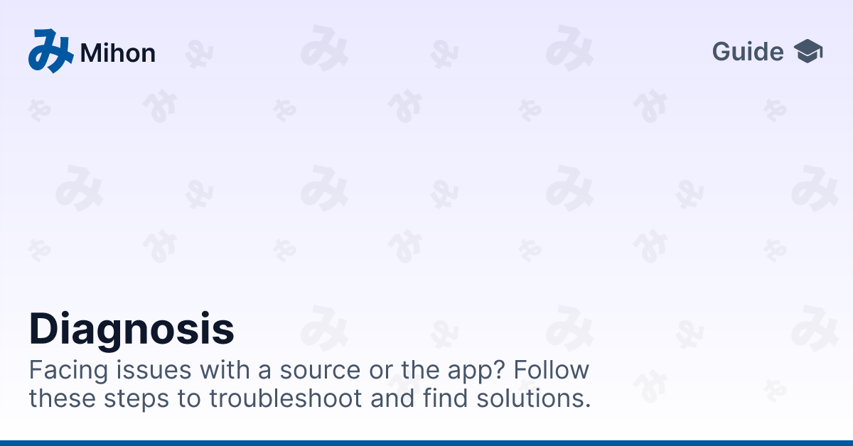 Diagnosis Troubleshooting Guides